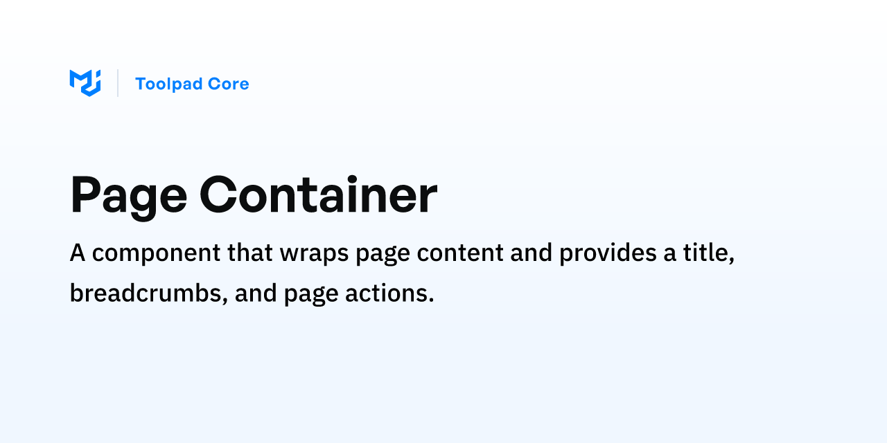 Page Container - Toolpad Core