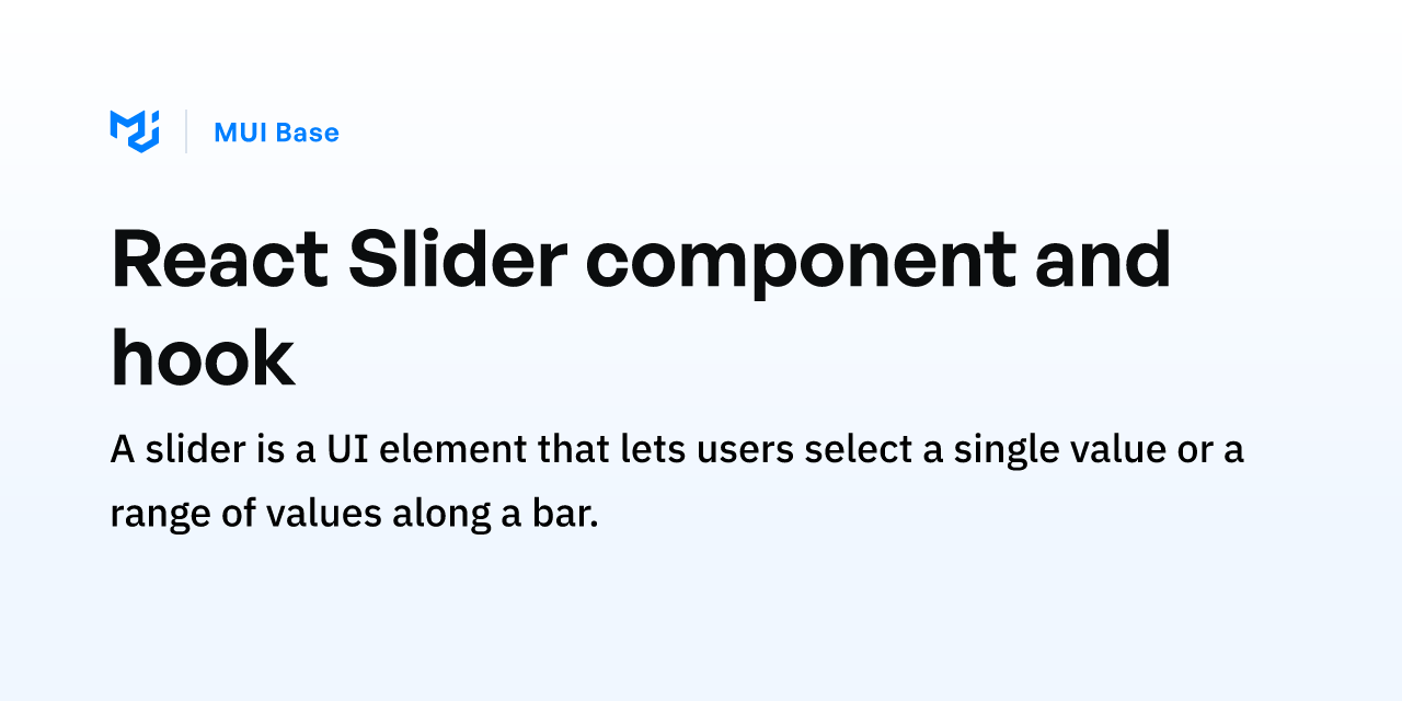 React Slider component and hook - MUI Base