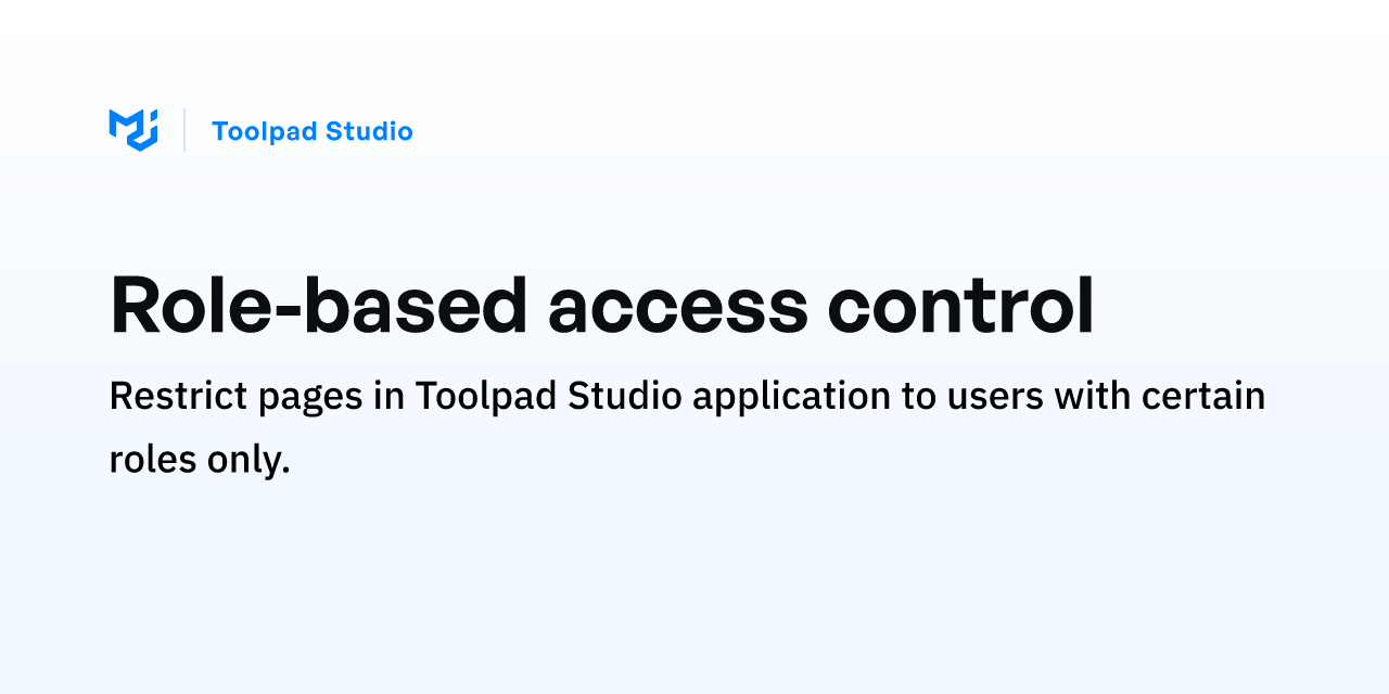 Role-based access control - Toolpad Studio