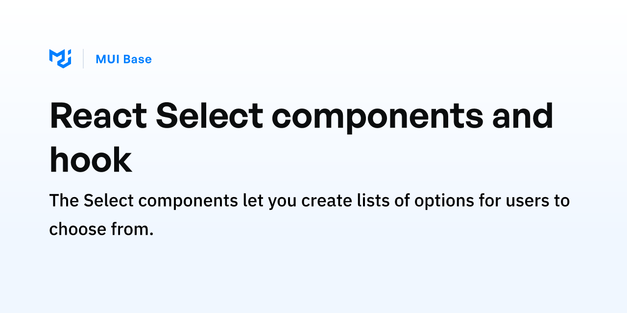 React Select Components And Hook Mui Base