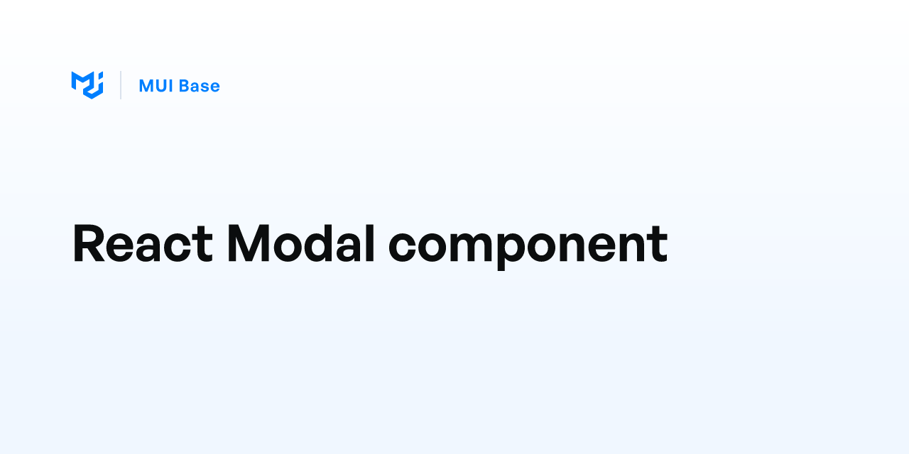React Modal Component Mui Base