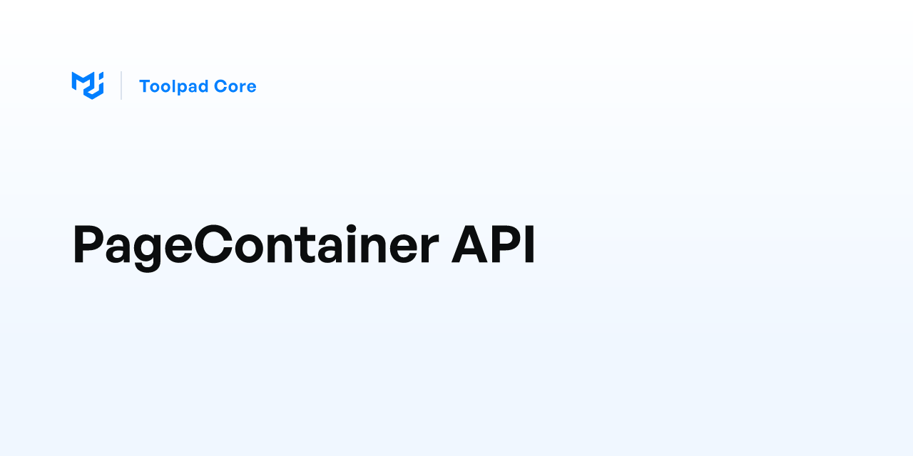 PageContainer API - Toolpad Core